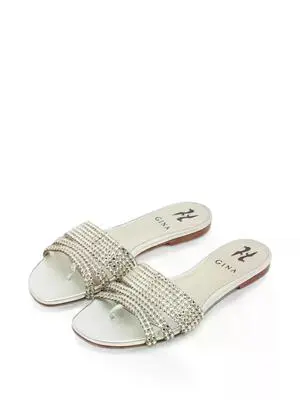 GINA Loren Crystal-embellished Flat Sandals
