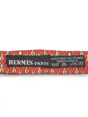 Hermès Printed Silk Bow Tie