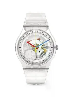 SWATCH Transparent Skeleton Dial Watch - White