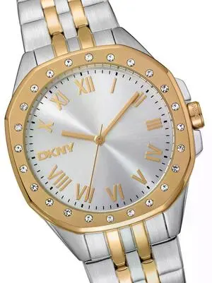 Dkny Two-tone Crystal Embellished Watch - Silver
