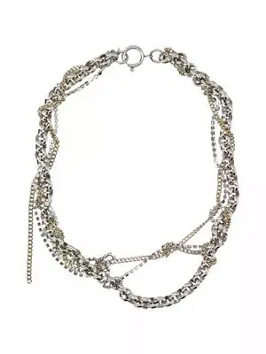 JUSTINE CLENQUET Celina Crystal-embellished Layered Necklace - Silver
