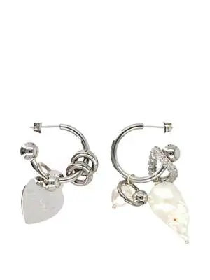 JUSTINE CLENQUET Aginese Pearl Hoop Earrings