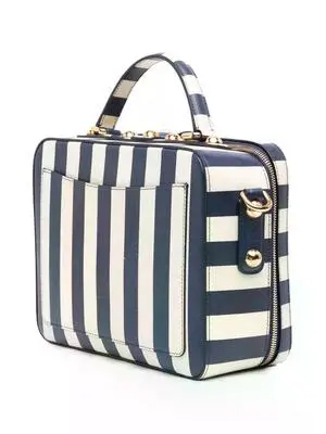 Dolce & Gabbana Leather Striped Box Top Handle Bag Satchel