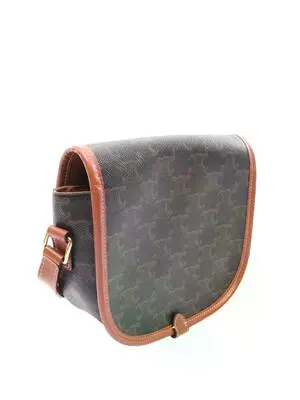 Celine Medium Triomphe Coated Canvas Folco Crossbody Bag