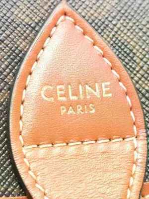 Celine Medium Triomphe Coated Canvas Folco Crossbody Bag