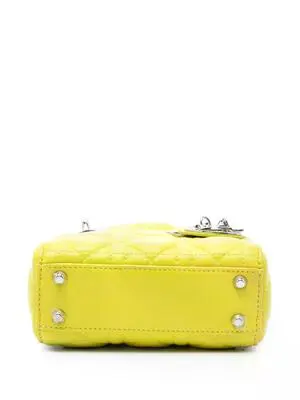 Dior Micro Lambskin Cannage Lady Satchel - Yellow