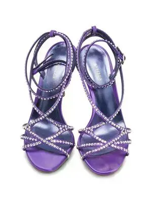 LE SILLA Crystal Embellished Ankle Strap Stiletto Sandals