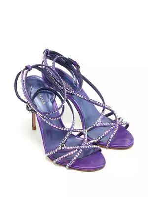 LE SILLA Crystal Embellished Stiletto Sandals - Purple