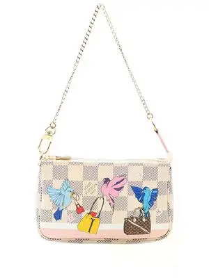 LOUIS VUITTON Damier Azur Christmas Birds Mini Pochette Accessoires Handbag