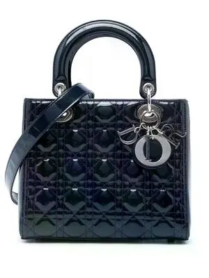 Dior 2016 Medium Patent Cannage Lady Satchel