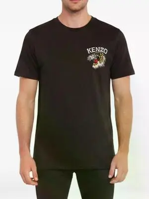 Kenzo Tiger Logo-embroidered T-shirt - Black
