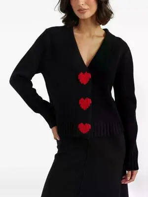 Chinti & Parker Heart-intarsia V-neck Cardigan