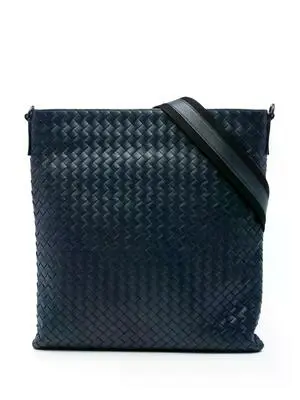 Bottega Veneta Woven Nappa Leather Crossbody Bag - Blue