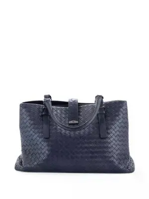 Bottega Veneta Roma Bag Intrecciato Nappa Medium Tote Bag - Blue
