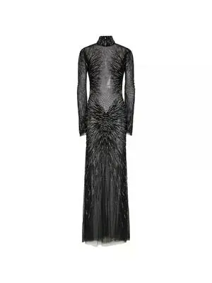Amen Embellished Long Sleeve Maxi Dress