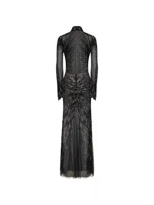 Amen Embellished Long Sleeve Maxi Dress