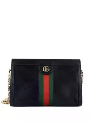 Gucci Ophidia Chain Shoulder Bag Leather Small Crossbody Bag - Black