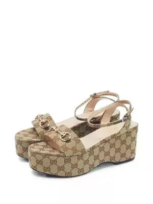 Gucci Horsebit Gg Platform Sandals