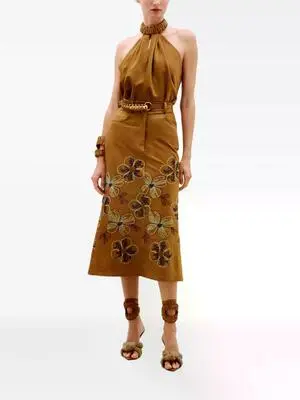 Silvia Tcherassi Halterneck Blouse - Brown