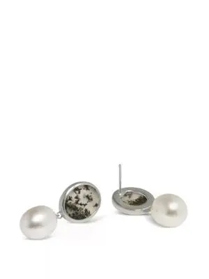 Completedworks Dendritic Agate Pearl Drop Earrings