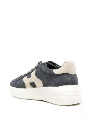 Hogan Rebel Suede Sneakers With Logo Patch - Blue