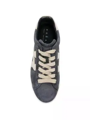 Hogan Rebel Suede Sneakers With Logo Patch - Blue