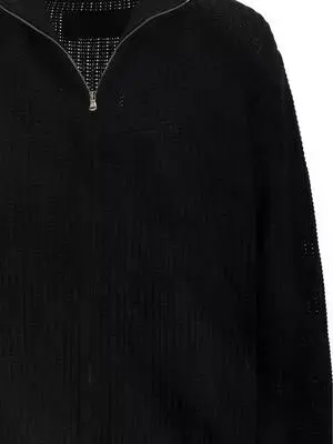 AMISH SUPPLIES Ribbed-knit Zip-up Sweater