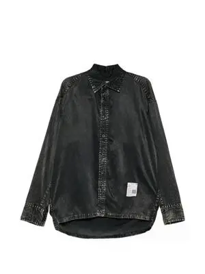Mihara Yasuhiro Acid Wash Logo Patch Shirt - Black