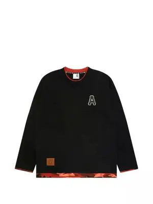 AAPE BY *A BATHING APE Embroidered Layered-hem T-shirt