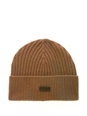 Herno Ribbed Knit Beanie Hat - Brown
