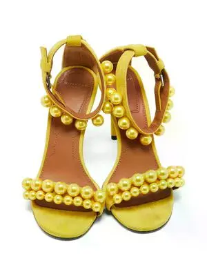 Alaïa Suede Embellished Ankle Strap Stiletto Sandals