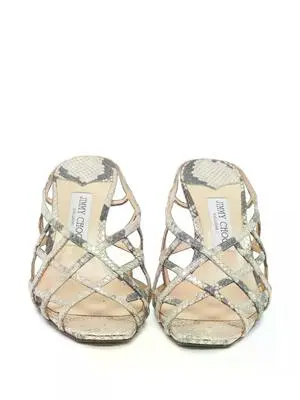 JIMMY CHOO Sai Snakeskin-embossed Sandals