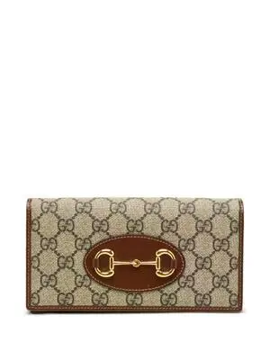 Gucci Horsebit 1955 Gg Supreme Wallet - Neutrals