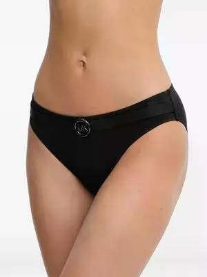 Michael Kors Logo-belted Bikini Bottom - Black