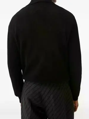Versace Wool Intarsia Knit Polo Jumper
