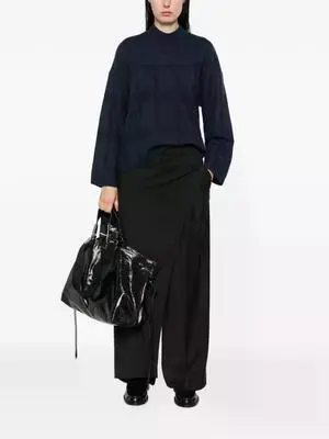 Emporio Armani Check-pattern Mock-neck Sweater