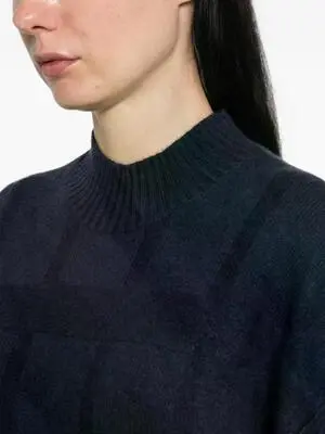 Emporio Armani Check-pattern Mock-neck Sweater
