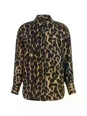 Alberto Biani Animal-print Silk Shirt - Neutrals