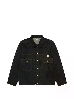 AAPE BY *A BATHING APE Hooded Embroidered-logo Denim Jacket