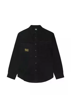 FINGERCROXX Logo-patch Corduroy Shirt - Black