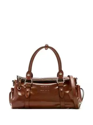 Miu Miu Shiny Leather Handbag - Brown