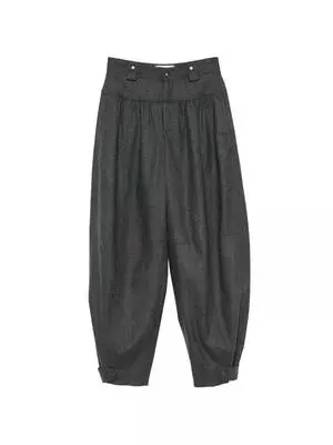 Chloé High-waisted Pleated Trousers - Grey