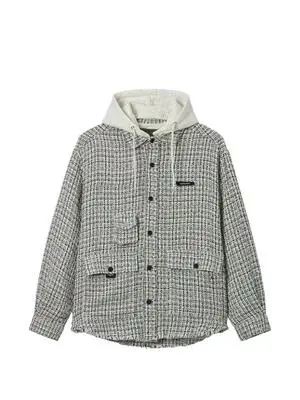 MUSIUM DIV. Tweed-effect Hooded Jacket