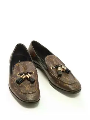 LOUIS VUITTON Monogram Canvas Tassel Loafers
