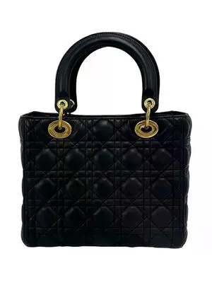Dior 2010-2026 Medium Lambskin Cannage Lady Satchel