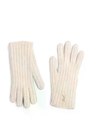 Ruslan Baginskiy Ribbed Knit Monogram Gloves