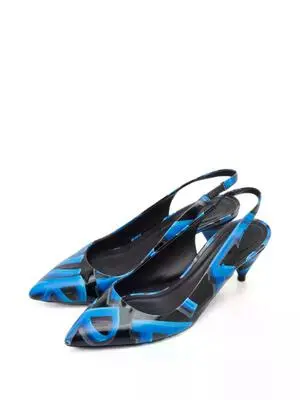 Burberry Morson Graffiti-print Slingback Pumps