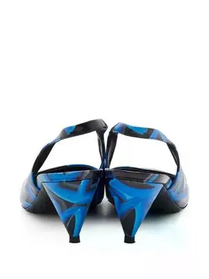 Burberry Morson Graffiti Print Slingback Pumps