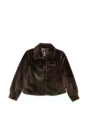 BOMBOOGIE Faux Fur Pocket Detail Jacket - Brown