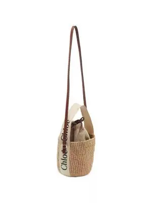 Chloé Small Woody Raffia Bucket Bag - Brown